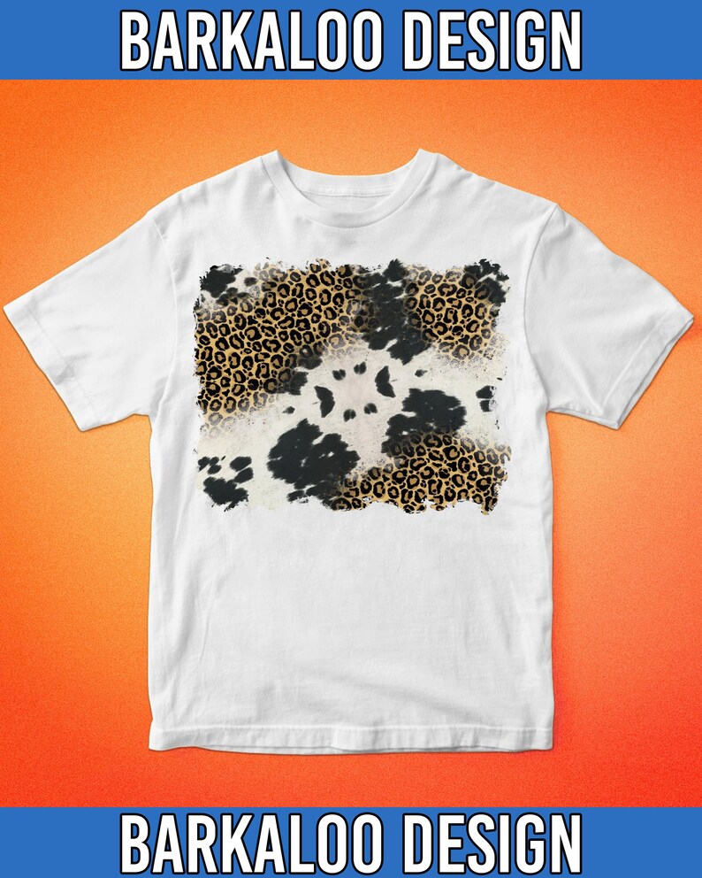 Cowhide Leopard Background PNG Sublimation Design Western - Etsy