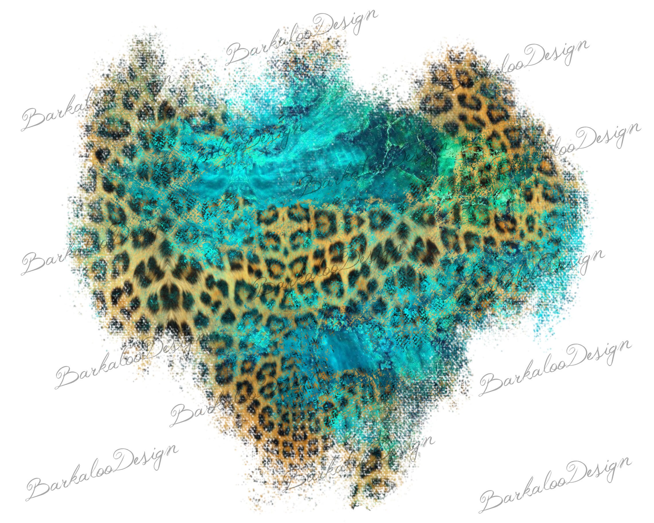 4 Leopard Turquoise Patch PNG Bundle Sublimation Design - Etsy