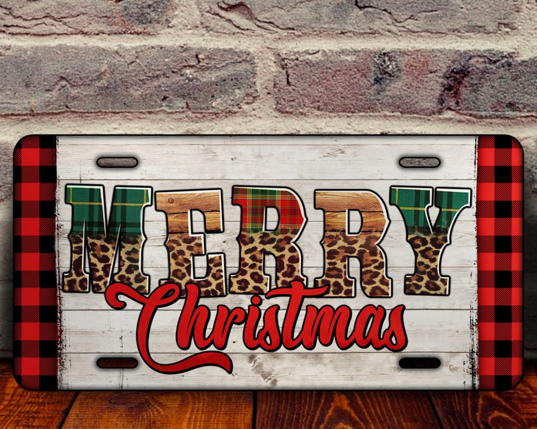 Western Merry Christmas License Plate Sublimation Design, Western ...