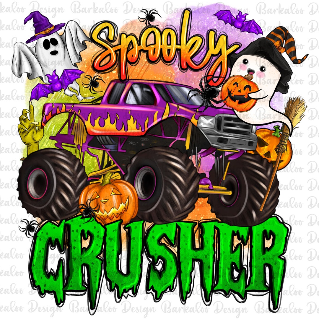 Spooky Crusher Monster Truck Png Sublimation Design Download, Spooky ...