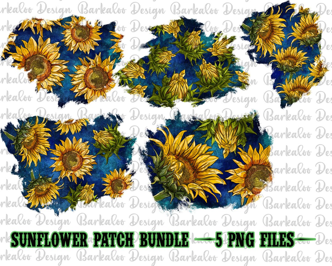 Sunflowers Patch Png Sublimation Design Bundle, Sunflowers Patches ...