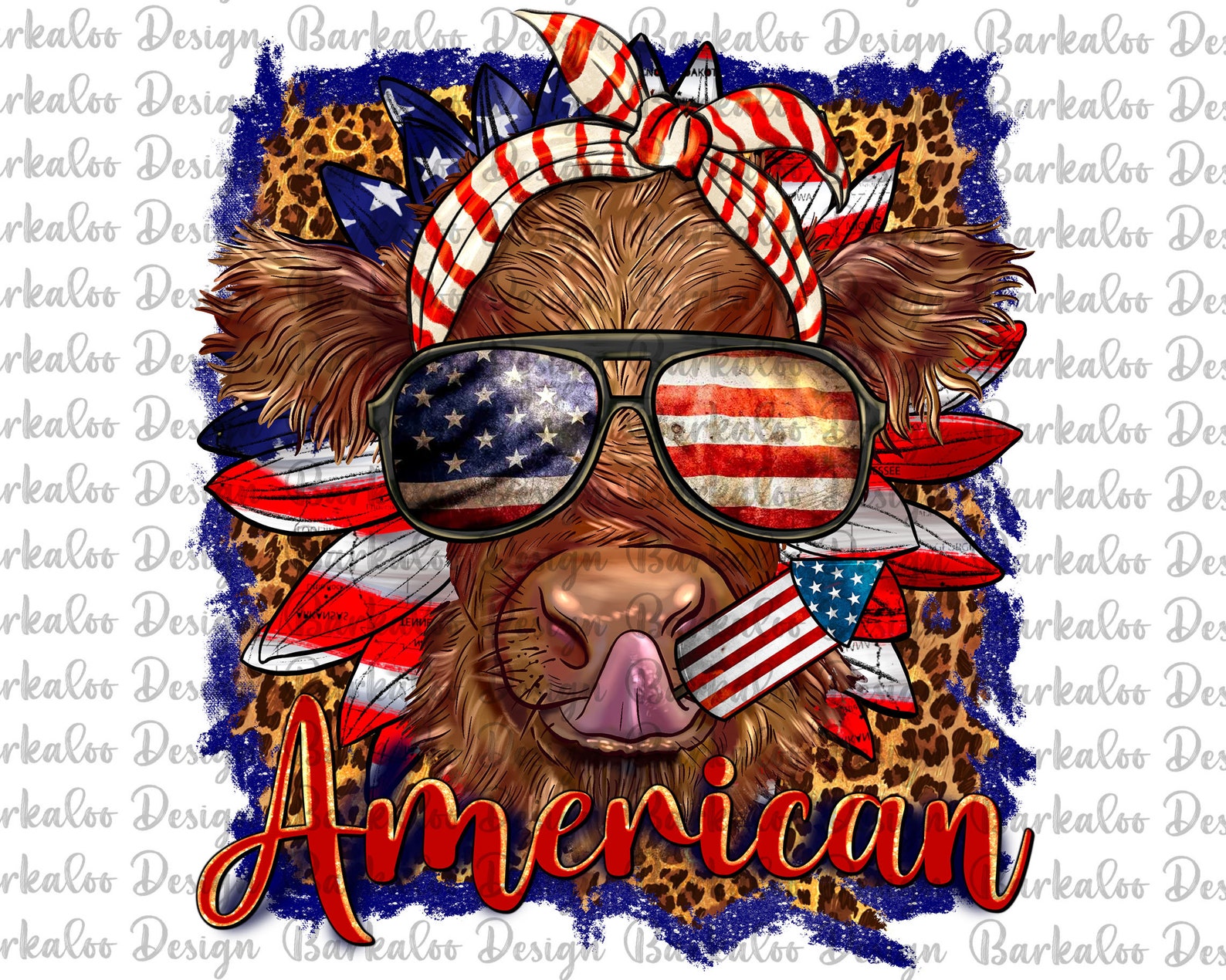 Western American Flag Background Cow Png Sublimation Design - Etsy