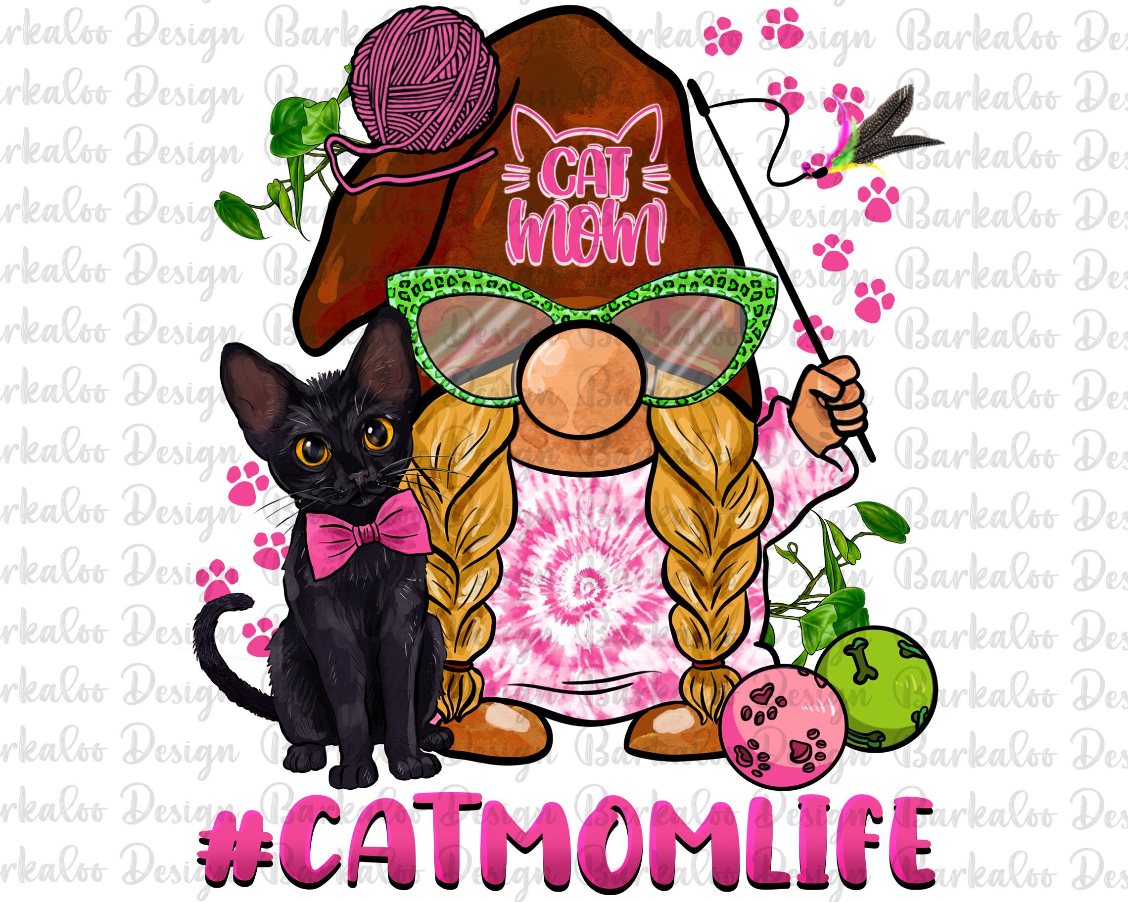 Cat Mom Life Gnome Png Sublimation Design Hand Drawn Gnome - Etsy