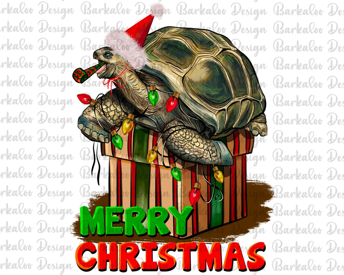 Merry Christmas Tortoise Png Sublimation Design Merry - Etsy