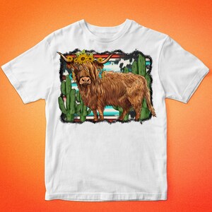 Cowhide Serape Cactus Background Cow With Sunflower and Feather Png ...