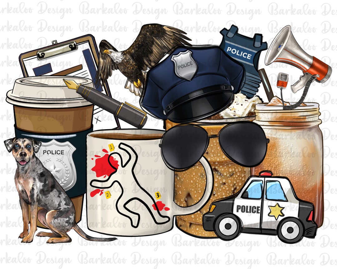 Police Coffee Cups Png Sublimation Design Download, Coffee Love Png ...