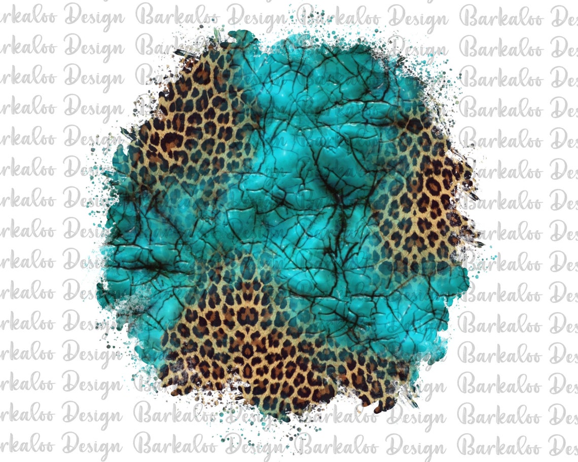 Leopard Turquoise Patch PNG Bundle Sublimation Design Western - Etsy
