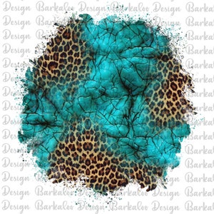 Leopard Turquoise Patch PNG Bundle Sublimation Design, Western Patch ...