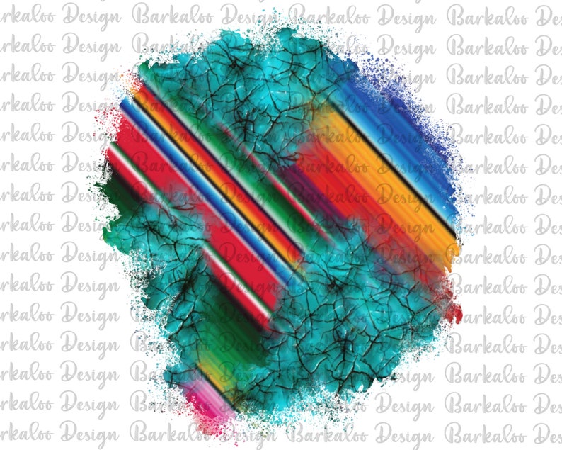 Serape Turquoise Patch PNG Bundle Sublimation Design, Western Serape ...