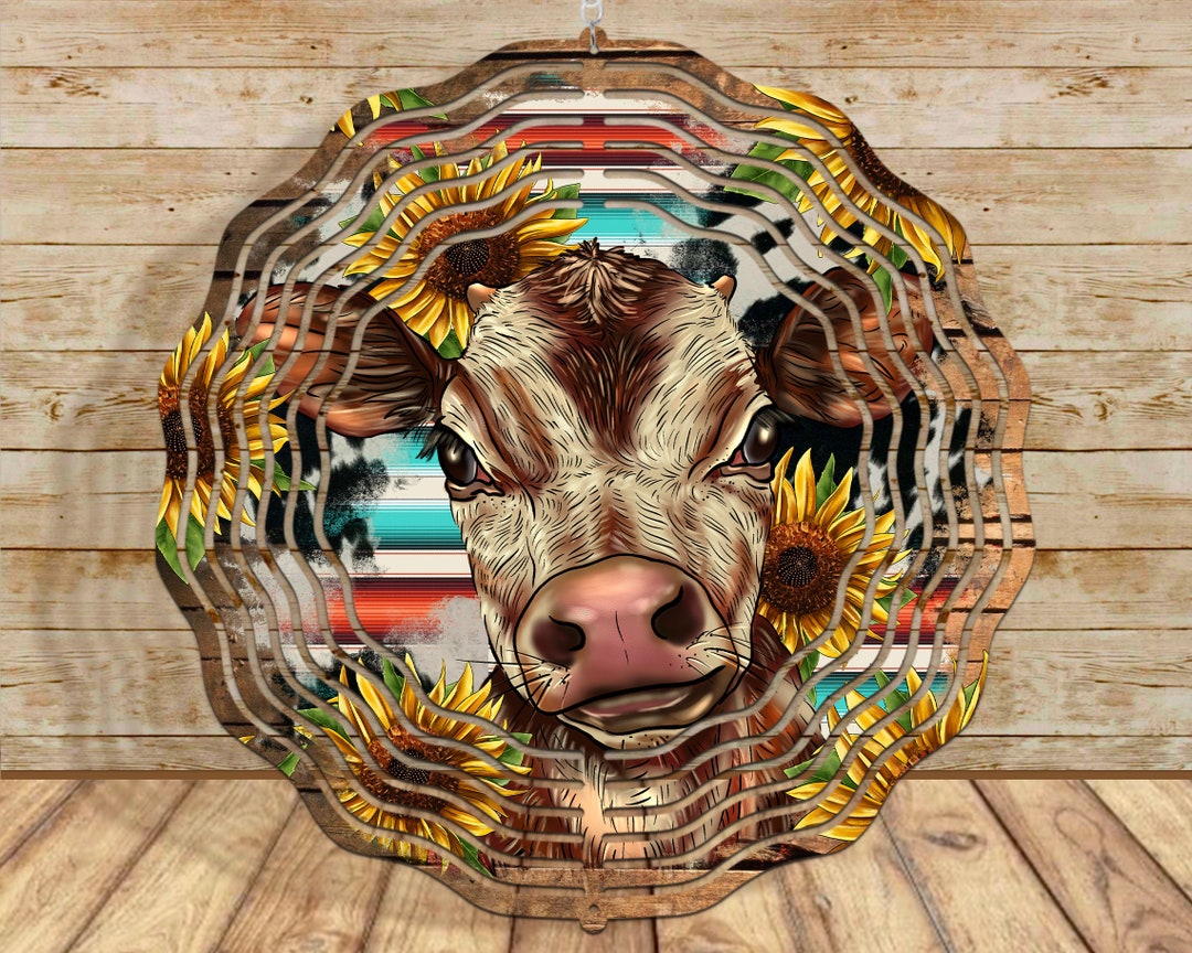 Western Cow Wind Spinner Png Sublimation Design, Western Wind Spinner ...