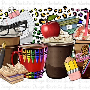 Teacher Coffee Cups Png Sublimation Design Download - Etsy