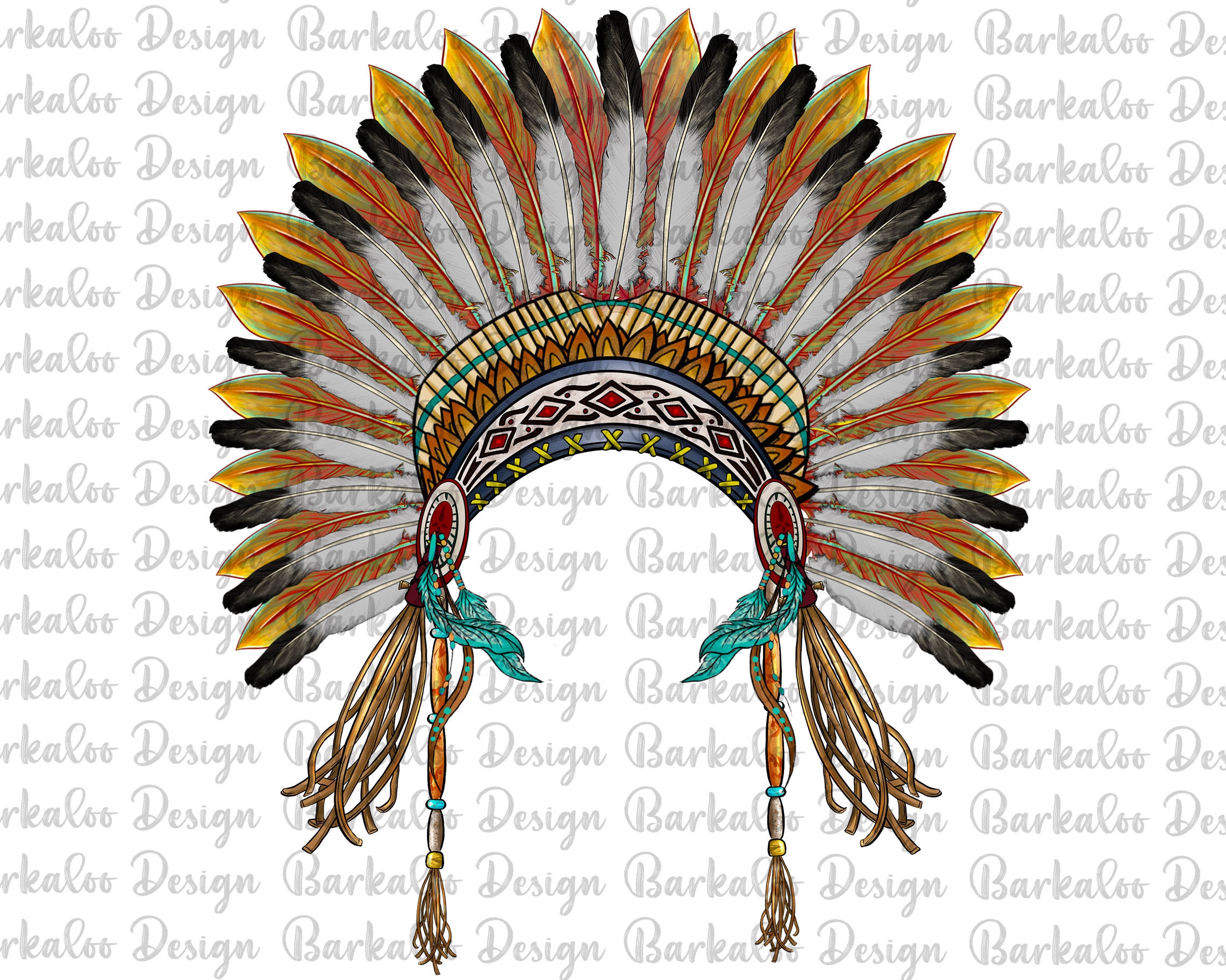 Indian With Headdress Drawing