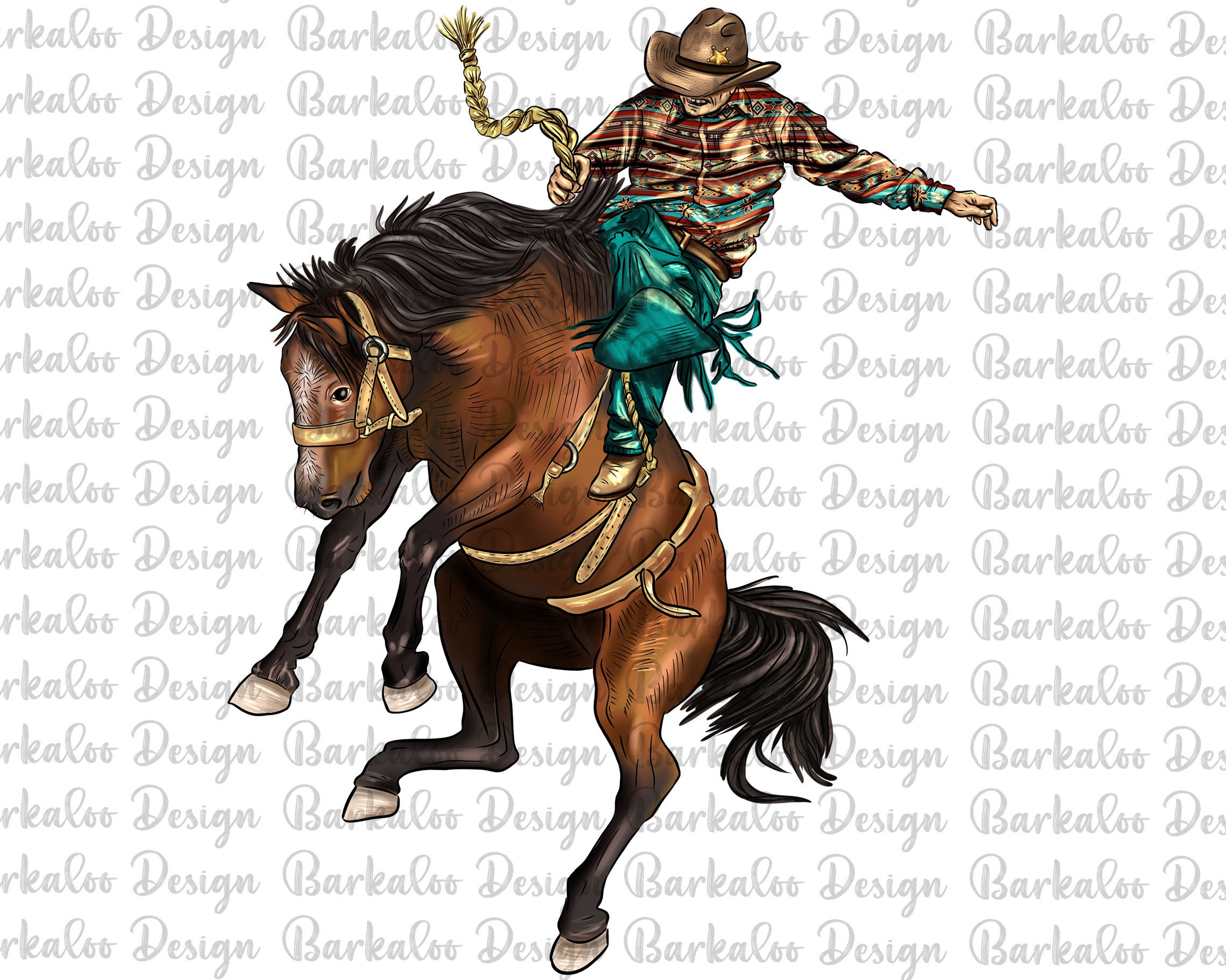 Rodeo Horses Drawing