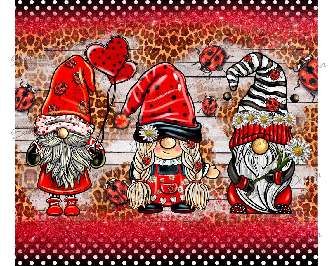 Western Ladybug Gnomes Tumbler Png Sublimation Design20oz. - Etsy