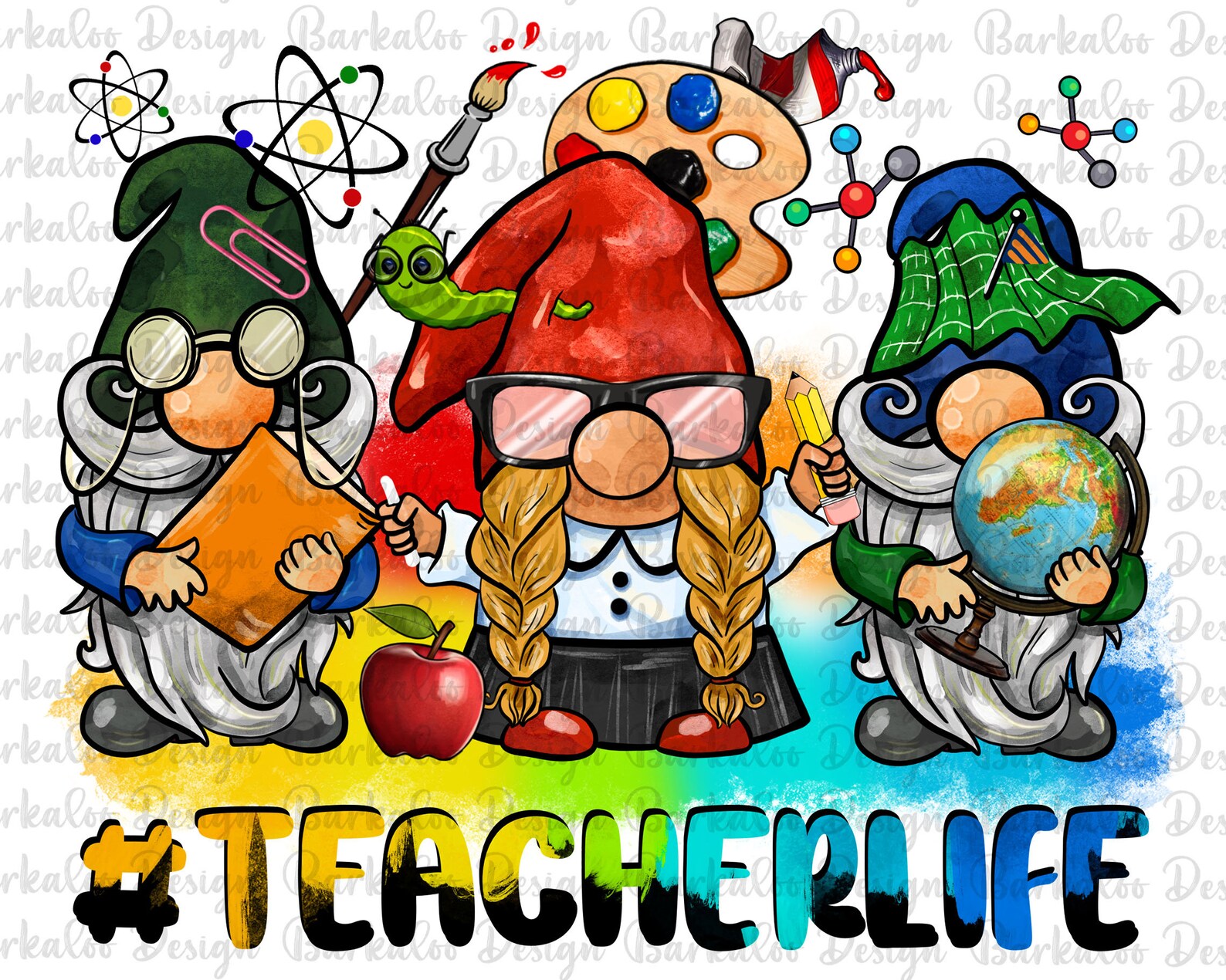 Teacher Life Gnomes Png Sublimation Design Hand Drawn Gnomes - Etsy