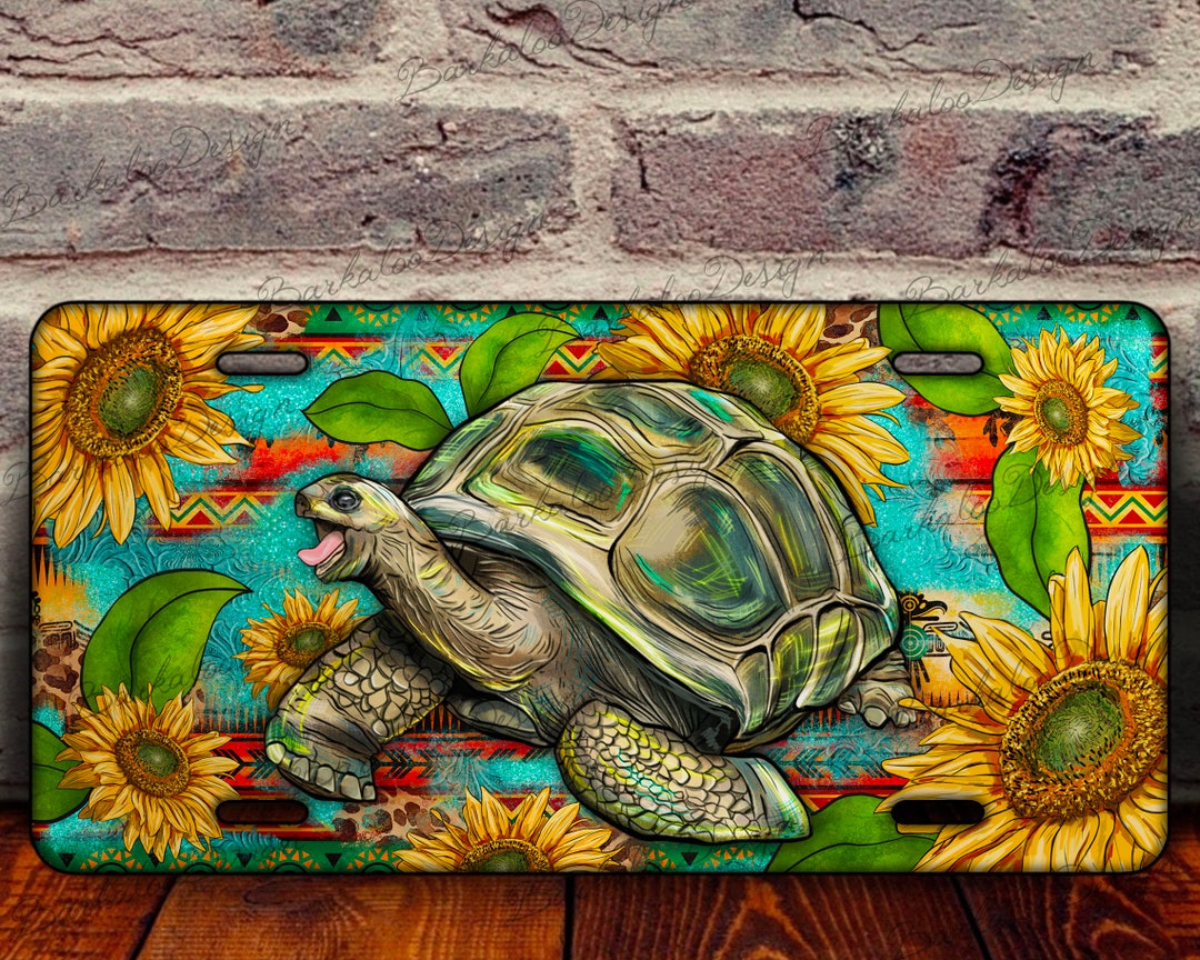 Western Aztec Tortoise License Plate Png Sublimation Design, Glitter ...