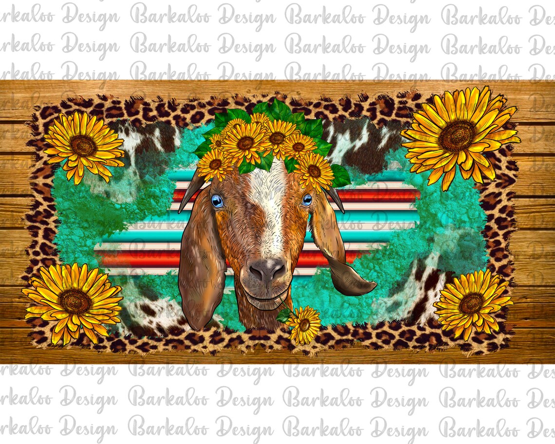 Western Boer Goat License Plate Png Sublimation Design Serape - Etsy