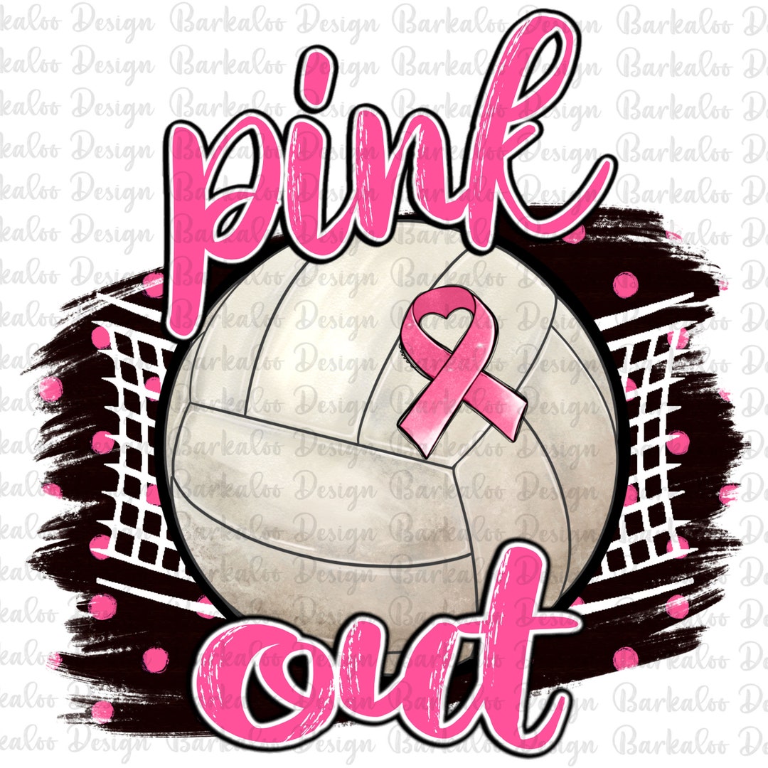 Pink Out Volleyball Png Sublimation Design Download, Cancer Awareness ...
