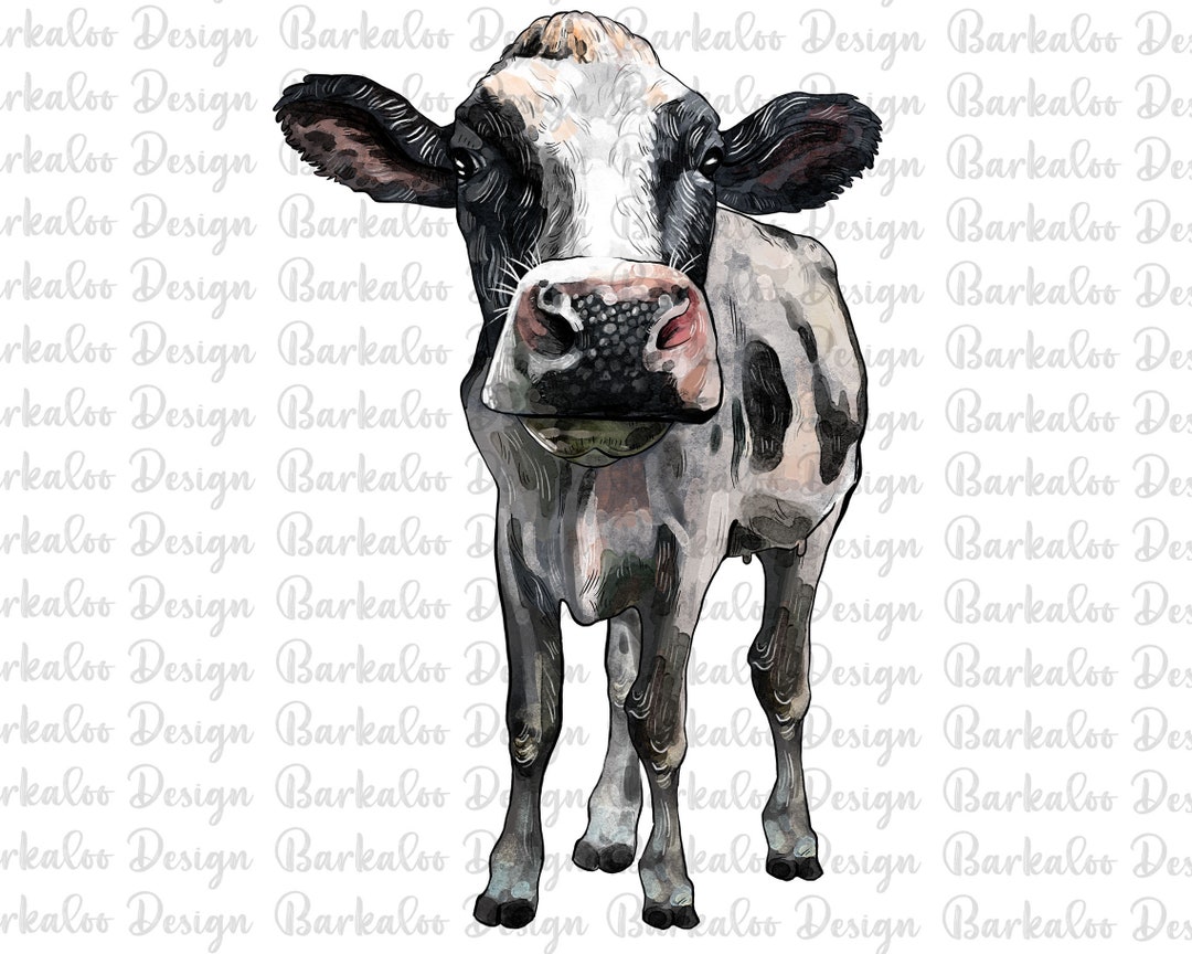 Holstein Cow Png Sublimation Design, Hand Drawn Cow Png, Holstein ...