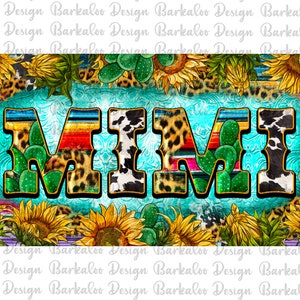 Western Mimi License Plate Sublimation Design, Turquoise Mimi License ...