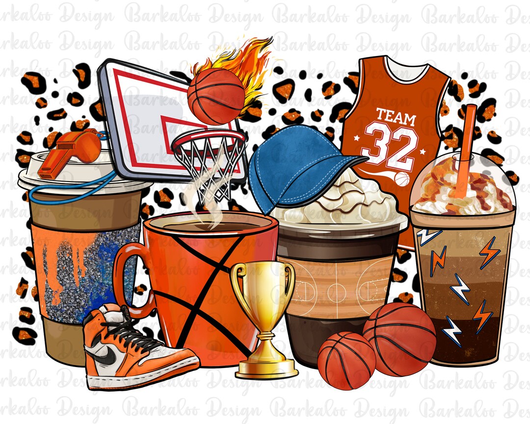 Basketball Coffee Cups Png Sublimation Design Download, Basketball Ball ...