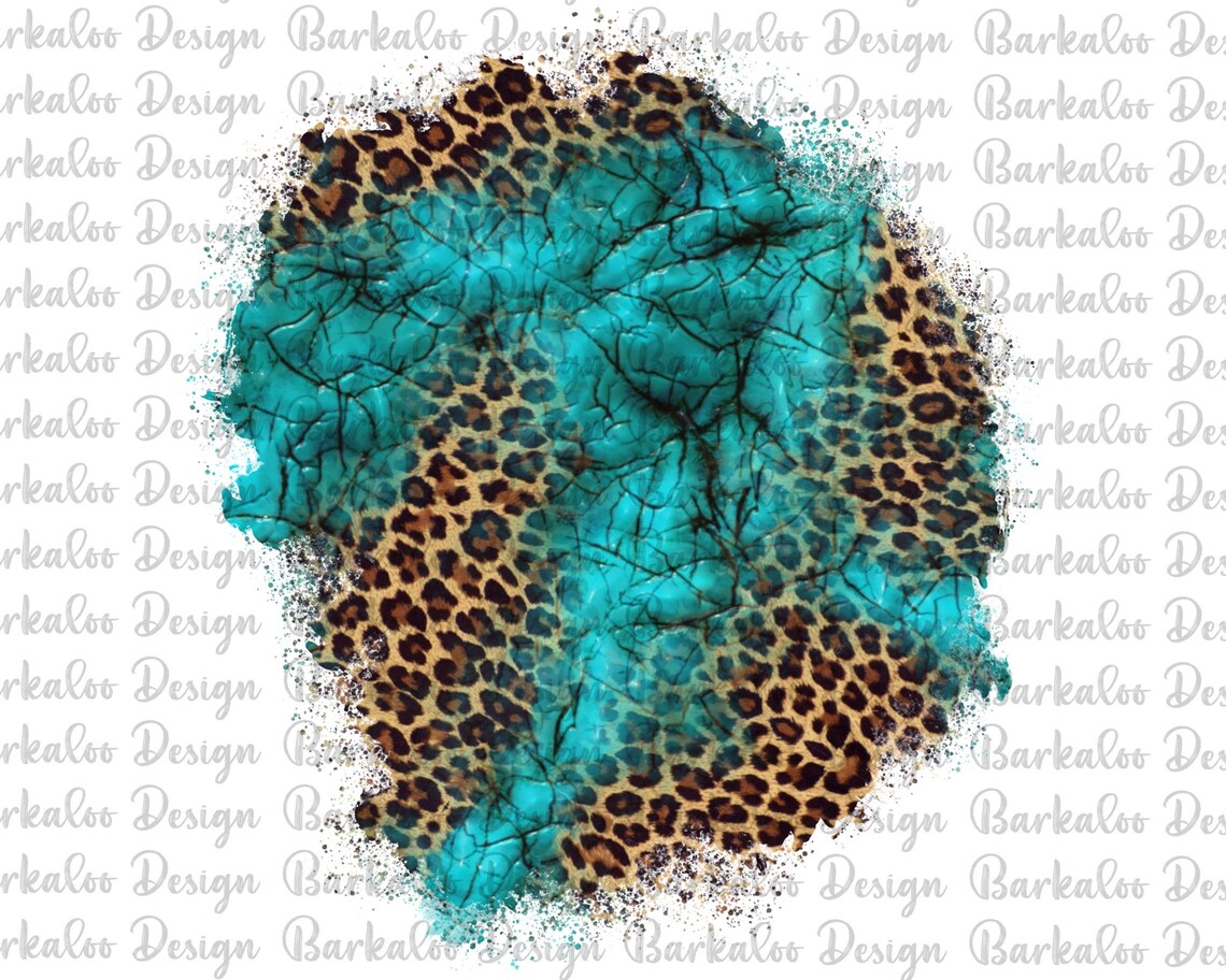 Leopard Turquoise Patch PNG Bundle Sublimation Design Western - Etsy
