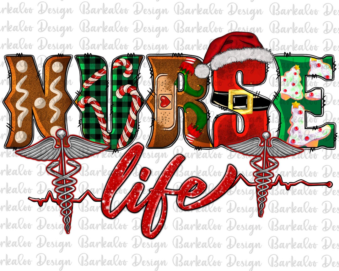 Christmas Nurse Life Medical Symbol Png Sublimation Design, Merry ...