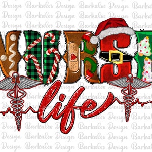 Christmas Nurse Life Medical Symbol Png Sublimation Design, Merry ...