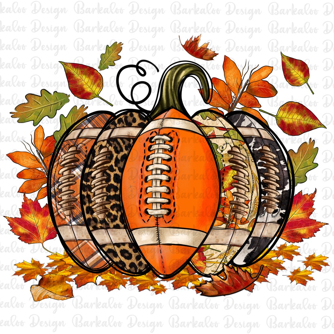 Fall American Football Pumpkin Png Sublimation Design Download, Fall ...