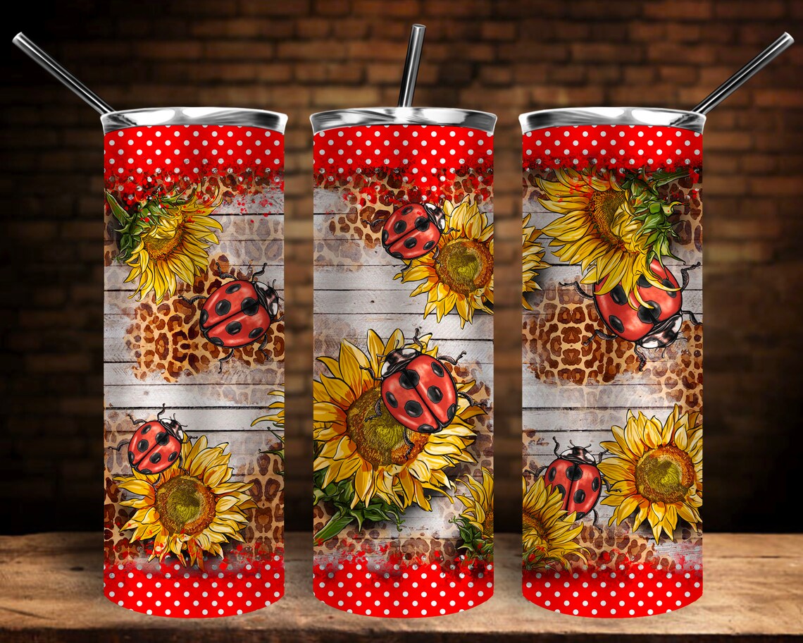Western Ladybug Sunflower Tumbler Png Sublimation Design20oz. - Etsy