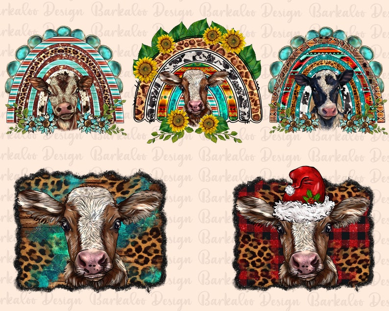 Western Calf Design Bundle 23 PNG Files, Background Bundle Png, Western ...