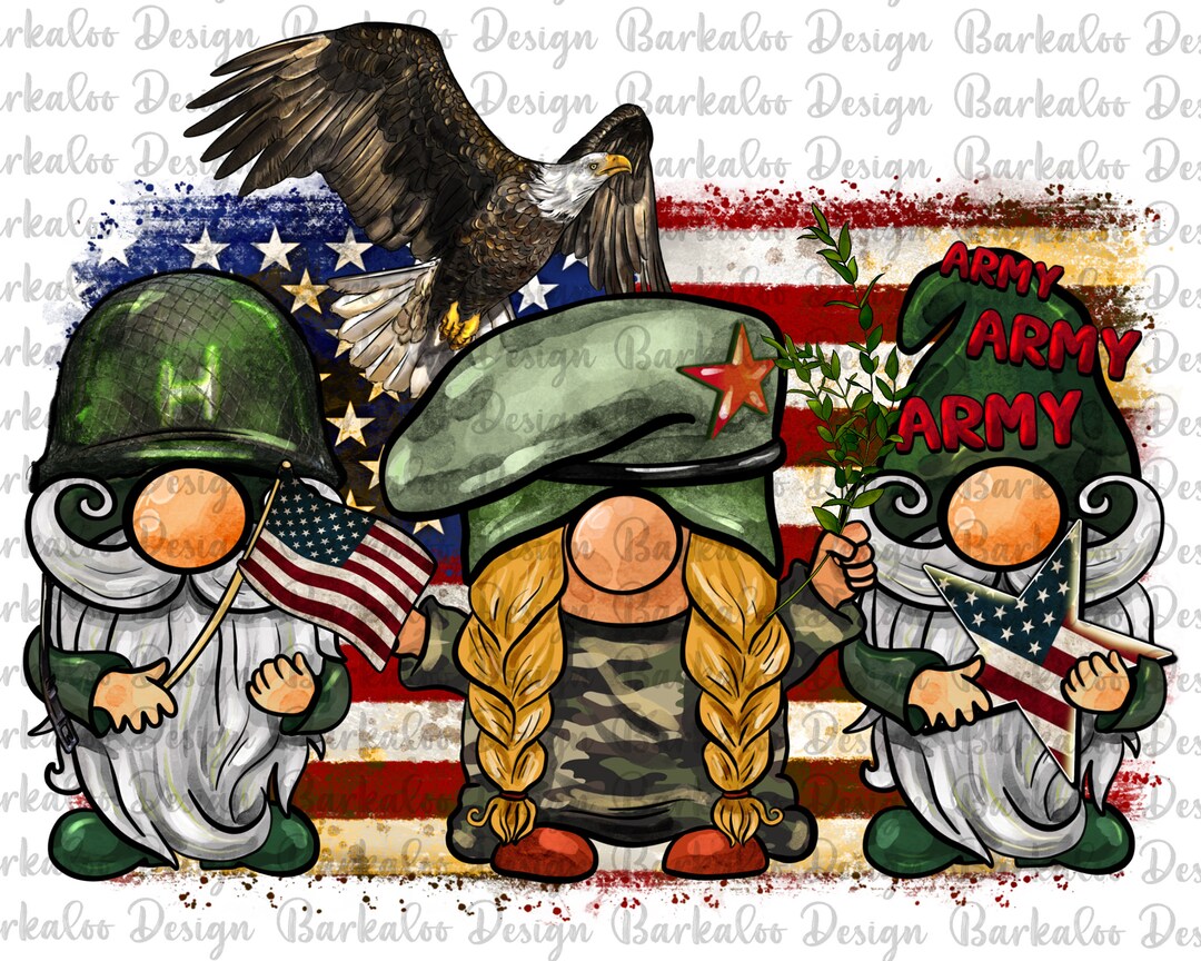 Military Army Gnome Png Sublimation Design, Veteran Png, Independence ...
