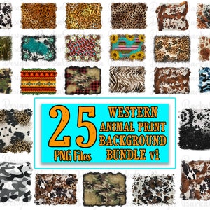 Western Animal Print Background Bundle 25 PNG Files, Background Bundle ...