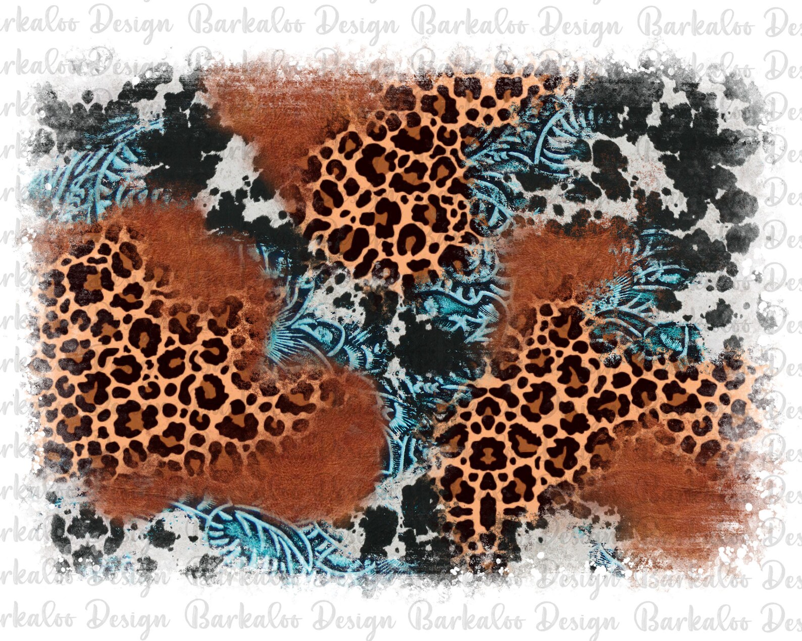 Cowhide Leopard Tooled Leather Background PNG Sublimation - Etsy