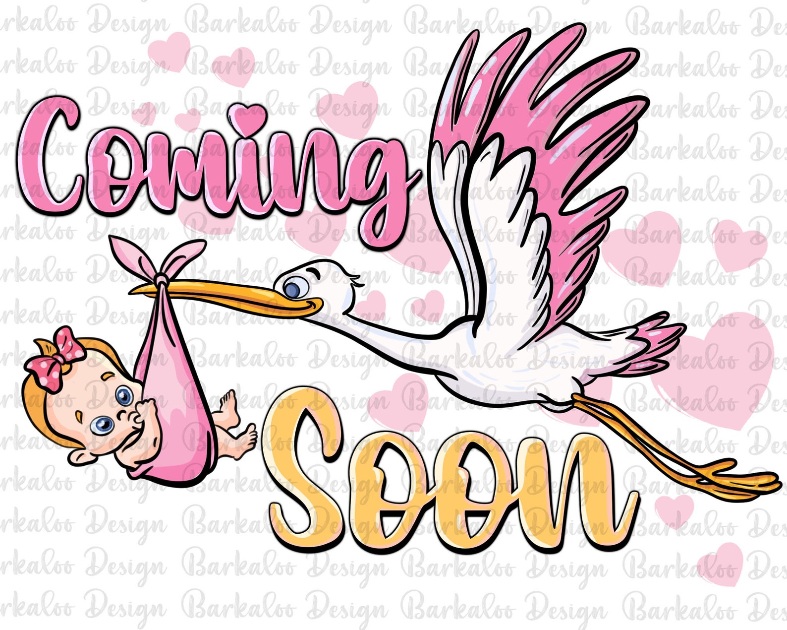 Coming Soon Stork With Baby Girl Png Sublimation Design Stork - Etsy