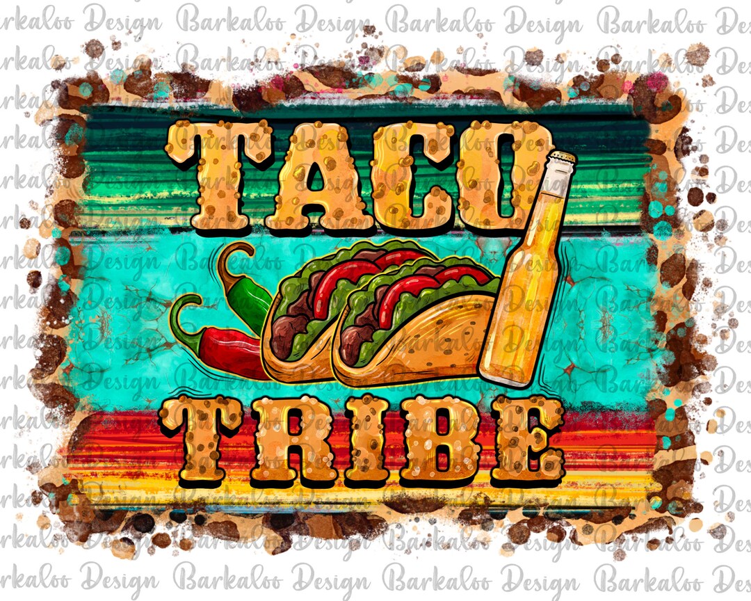 Western Taco Tribe Background Png Sublimation Design, Leopard Serape ...