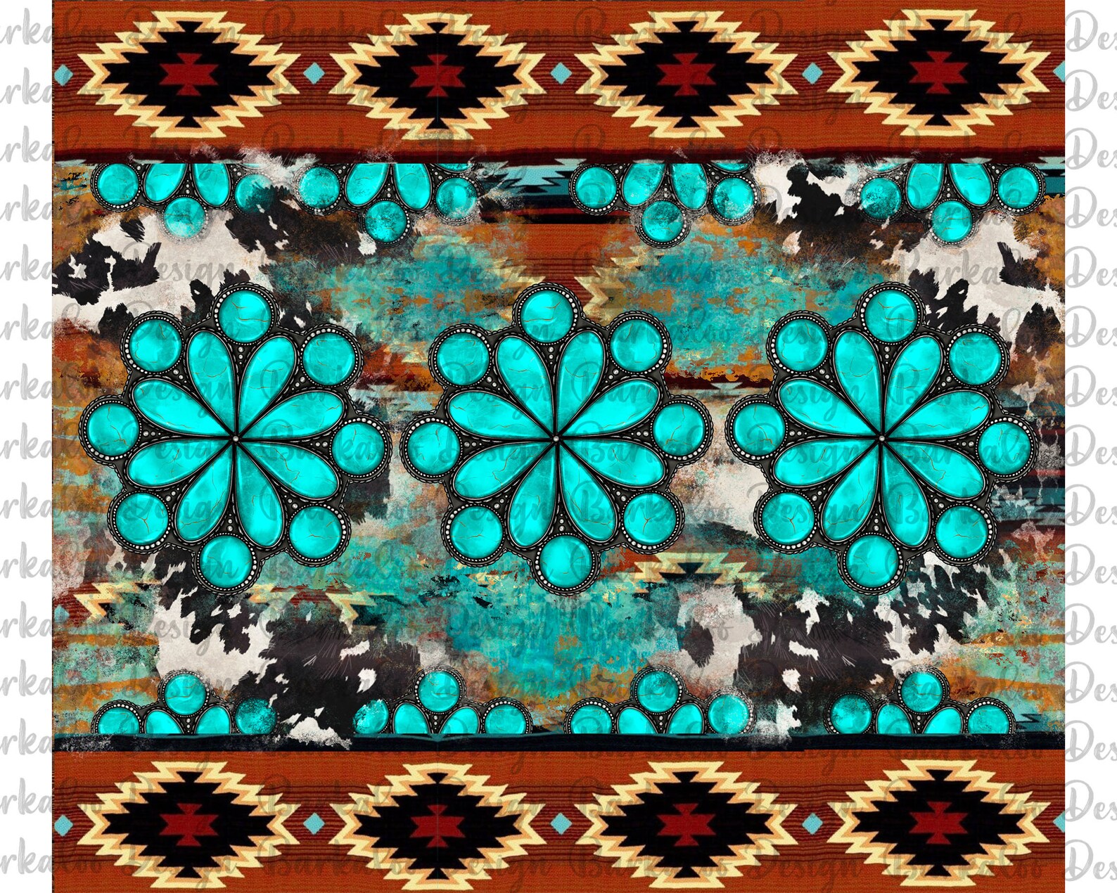 Western Gemstone Aztec Tumbler Png Sublimation Design 20oz - Etsy