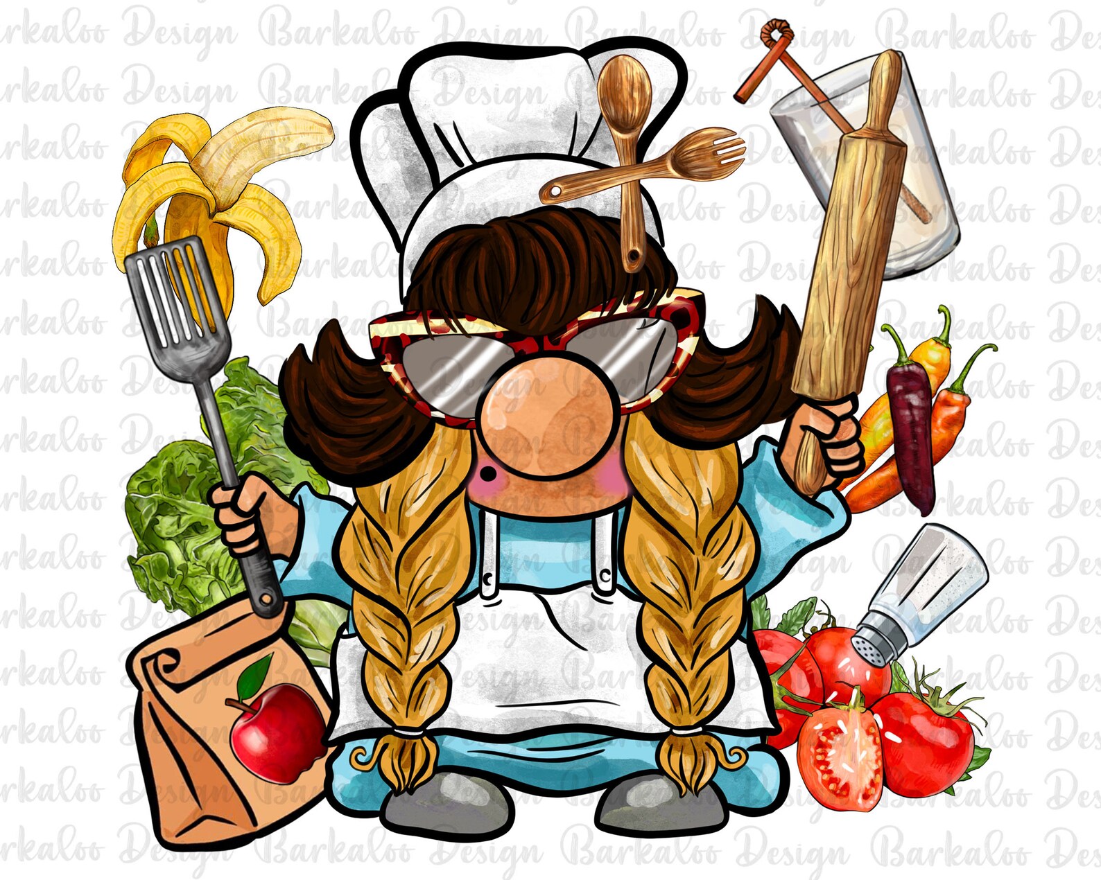 Lunch Lady Gnome Png Sublimation Design, Hand Drawn Gnome Png, Lunch ...