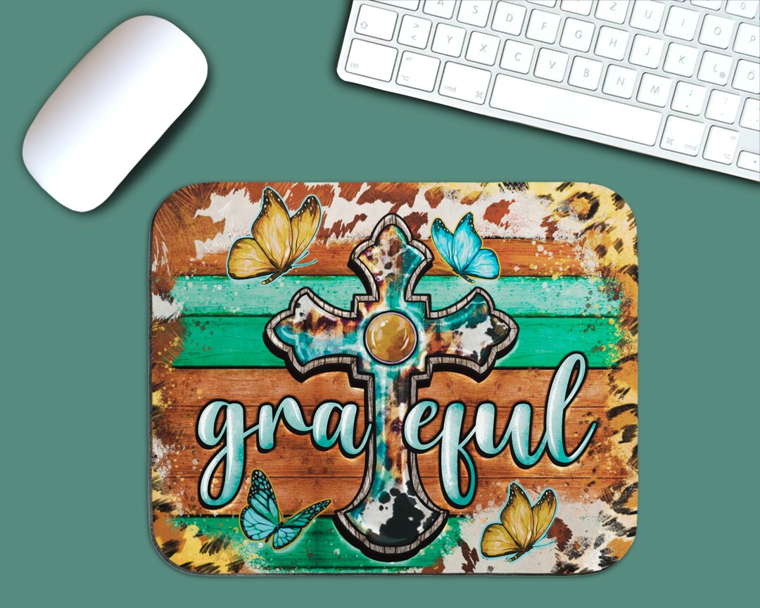 Grateful With Cross Mouse Pad Sublimation Design, Western Cross Png ...
