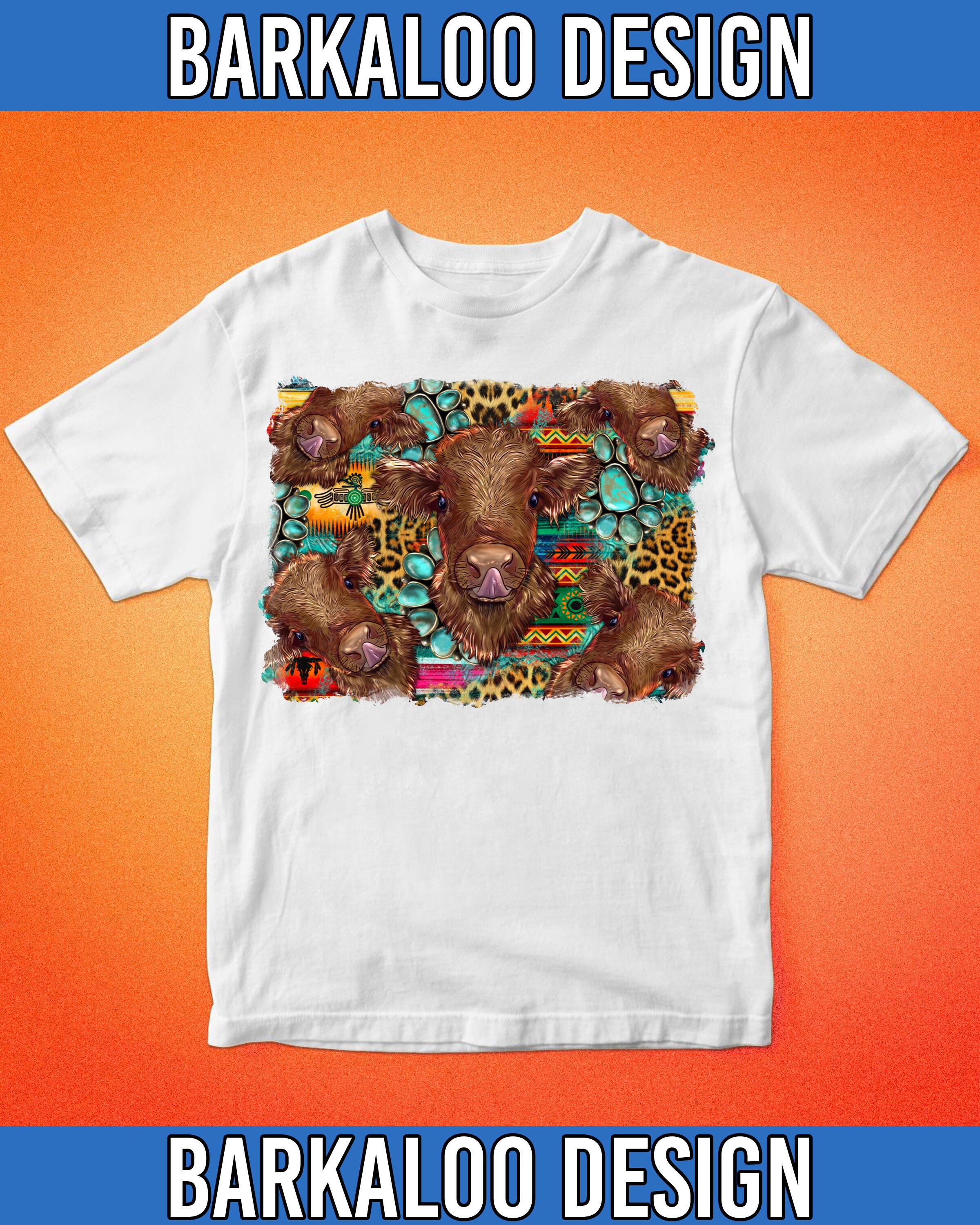 Western Scottish Calf Gemstone Background Png Sublimation - Etsy