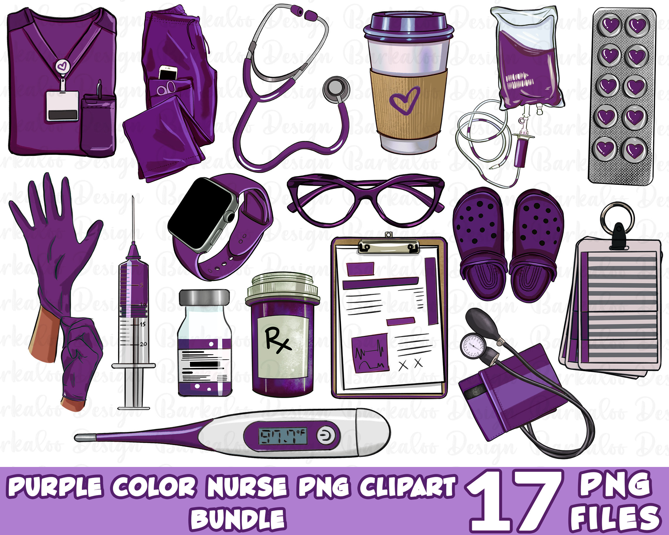 Purple Nurse Png Clipart Bundle Nurse Bundle Png Nurse Clipart Nurse