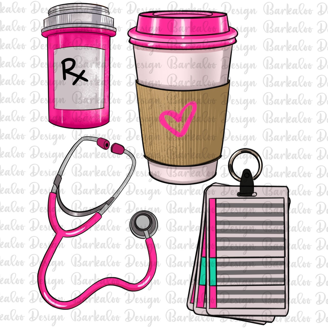 Hot Pink Color Nurse Png Clipart Bundle, Nurse Bundle Png, Nurse ...