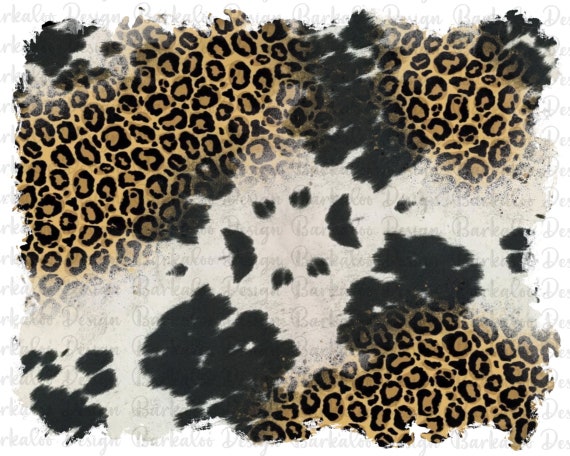 Cowhide Leopard Background PNG Sublimation Design Western - Etsy