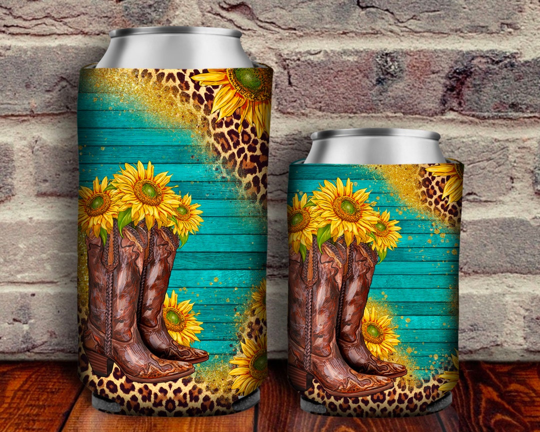 Western Cowboy Boots Can Cooler PNG Sublimation Design,cowboys Boots 12 ...