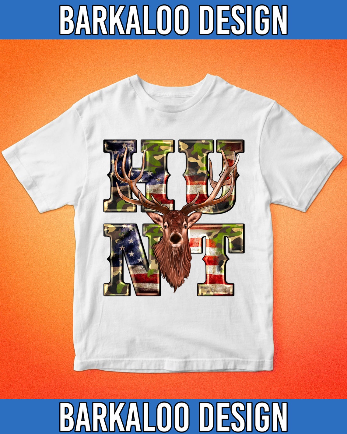 Western American Flag Hunt Deer Png, Deer Hunting Png, American Hunter ...