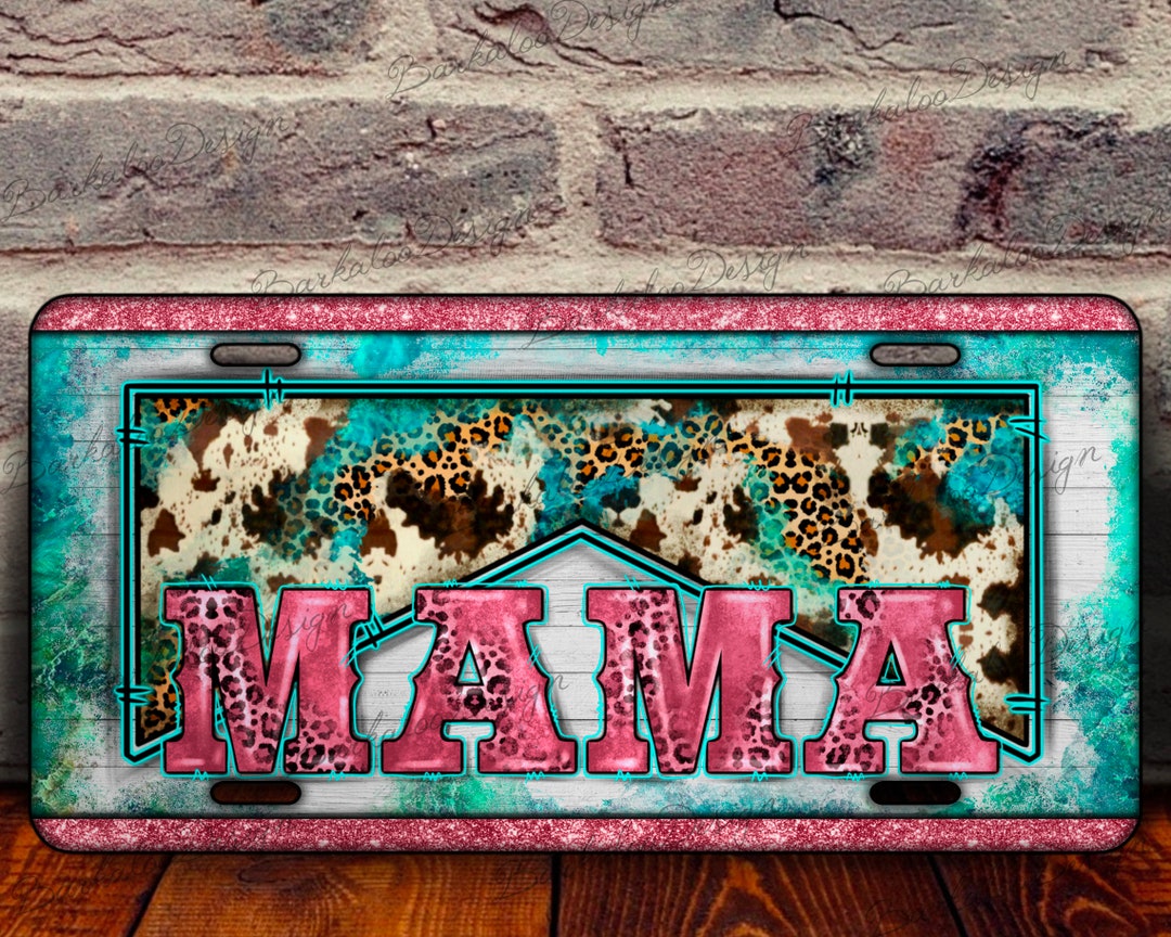 Western Mama License Plate Sublimation Design, Mother's Day License ...