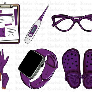 Purple Nurse Png Clipart Bundle, Nurse Bundle Png, Nurse Clipart, Nurse ...