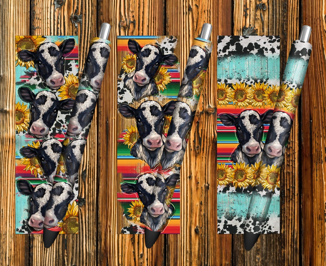 Black and White Baby Cow Pen Wraps Png Sublimation Design, Baby Cow ...