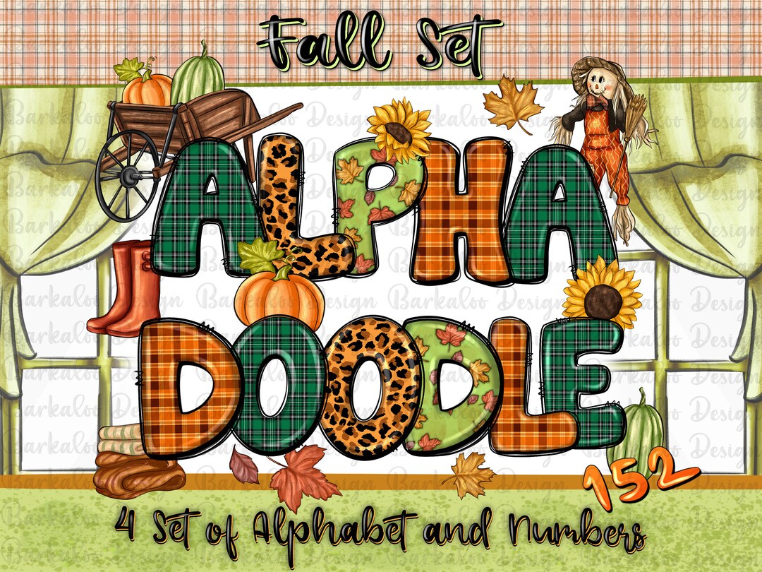 Fall Alphabet Png Files Bundle, Western Doodle Letters Png, Autumn ...