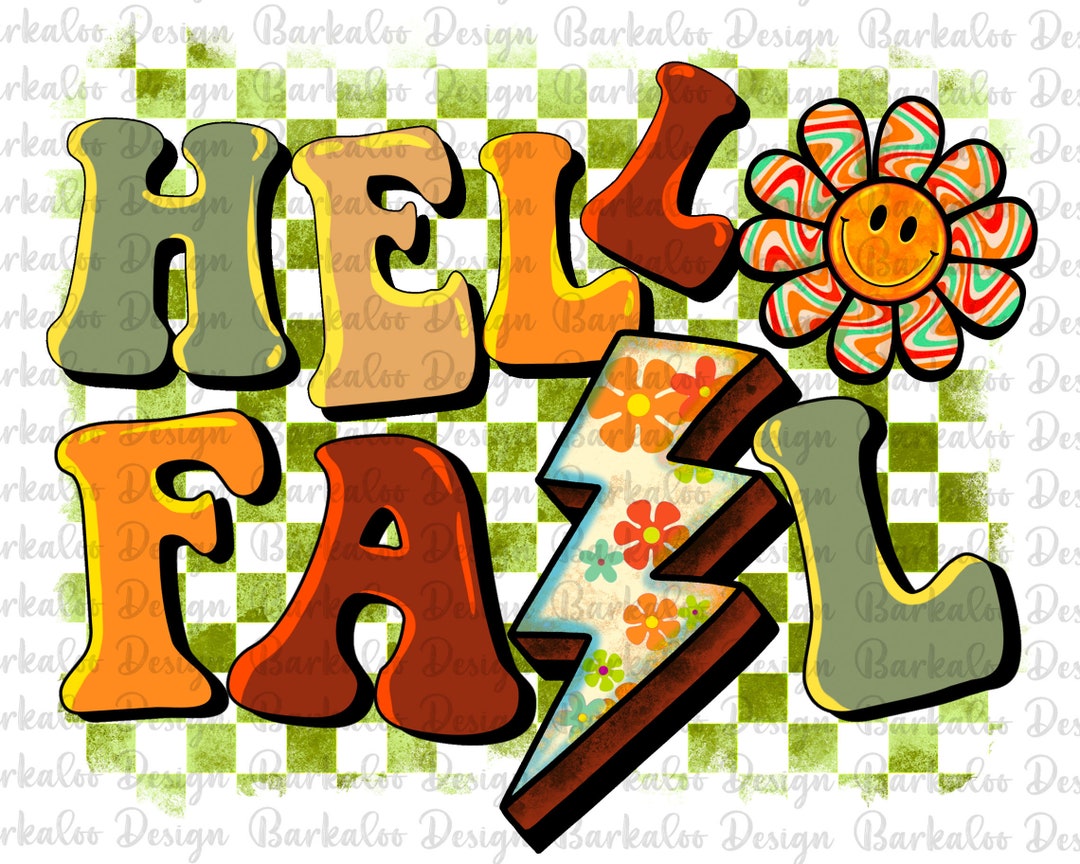 Groovy Hello Fall Png Sublimation Design, Hello Fall Png, Fall Vibes ...